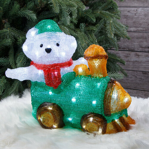 Kaemingk Светящаяся фигура Медведь Вернер - Christmas Train 36 см, 50 LED ламп, IP44 9491211