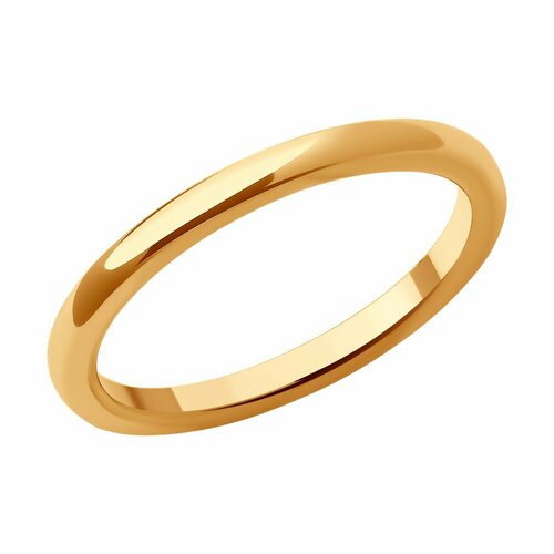 Кольцо обручальное SOKOLOV, красное золото, 585 проба, размер 22
