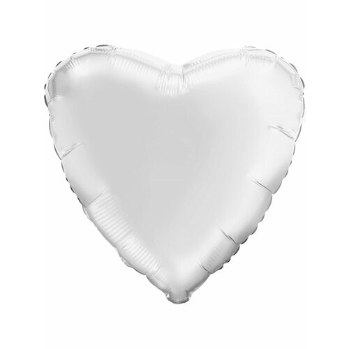 Мосшар Воздушный шар фольгированный сердце для праздника 45 см, белый