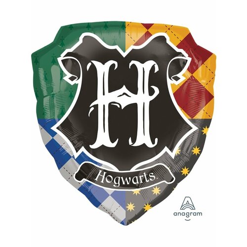 Воздушный шар фольгированный Гарри Поттер "Герб Хогвардс", белый, 46 см, МосШар