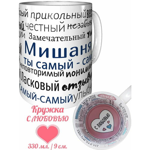 Кружка комплименты Мишаня ты самый самый - с любовью внутри