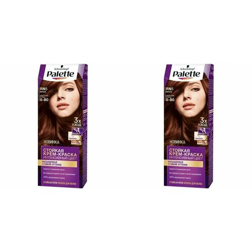 Palette Крем-краска стойкая для волос Intensive Color 6-80 Марсала, 110 мл, 2 шт
