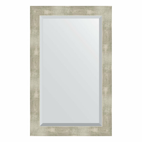 Зеркало настенное с фацетом EVOFORM в багетной раме алюминий, 51х81 см, для гостиной, прихожей, кабинета, спальни и ванной комнаты, BY 1139