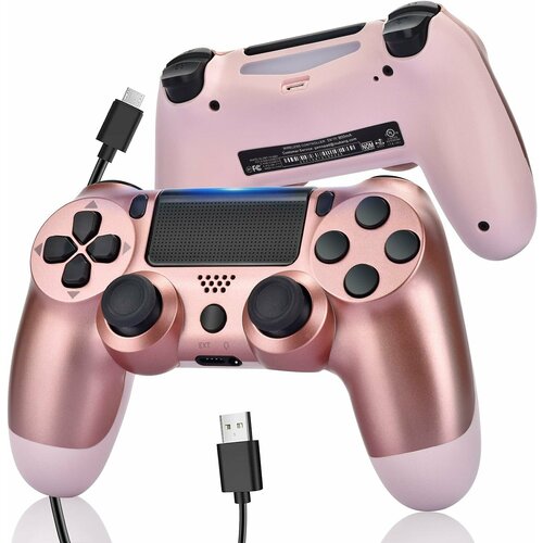 Беспроводной геймпад для PlayStation 4. Розовое золото