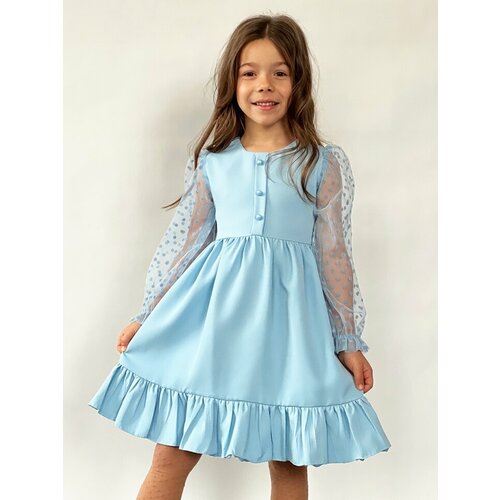 Платье Бушон, размер 146-152, голубой