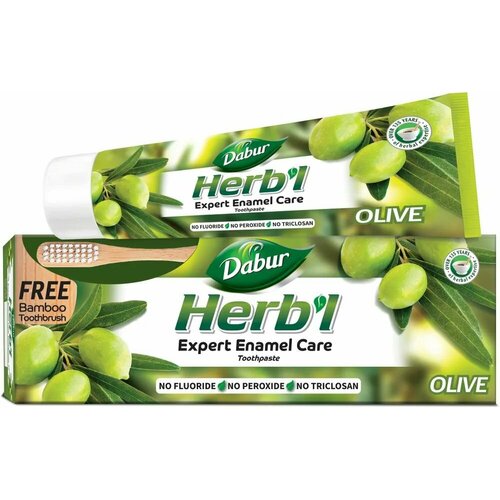 Dabur Herb'l Olive Зубная паста с экстрактом оливы 150 г + зубная щетка