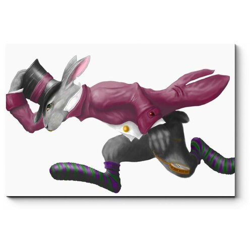 Модульная картина Кролик с часами 40x27