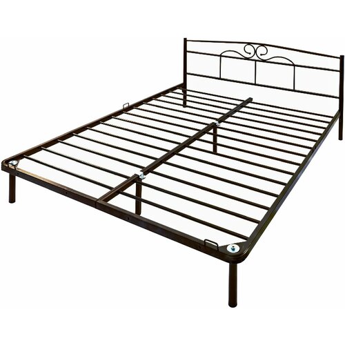 Кровать 160*200 см двуспальная на металлокаркасе Марта Поллет бронза коричневая