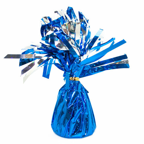 Грузик конус для воздушных шаров синий металлик 1 шт