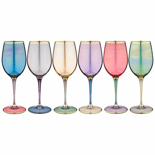 Набор бокалов для вина из 6 штук 380мл premium colors (161528)