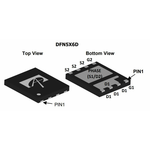 Микросхема AON6970 Dual N-Channel MOSFET 30V 58A DFN5x6D