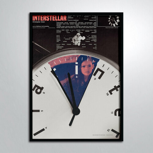 Постер в раме/Кристофер Нолан Интерстеллар Часы Арт Interstellar
