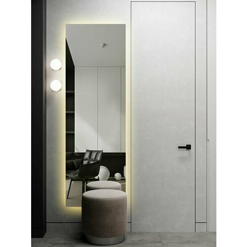 Зеркало для ванной Qwerty 1800*600 вертикальное прямоугольное с тёплой LED-подсветкой без кнопки