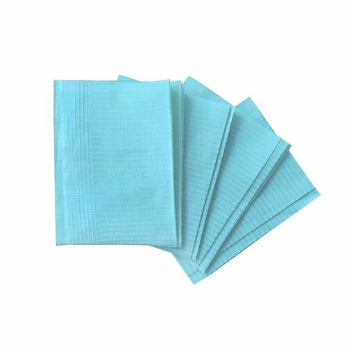 Салфетки ламинированные Premium 33*45 (2 сл. бумага + полиэтилен) голубые 400 шт