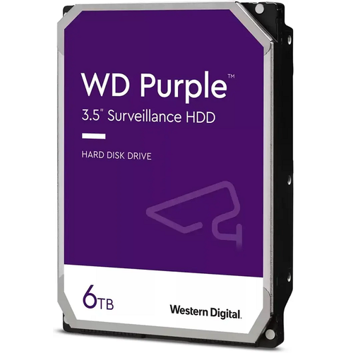 Жесткий диск Western Digital HDD SATA 6Tb Purple WD64PURZ, IntelliPower, 256MB buffer (DV-Digital Video), 1 year (WD64PURZ)