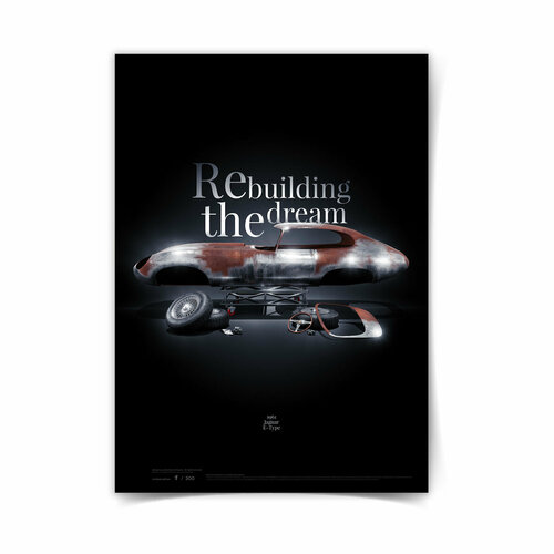 Плакат Jaguar E-Type Restoration 50х70 см / постер на стену
