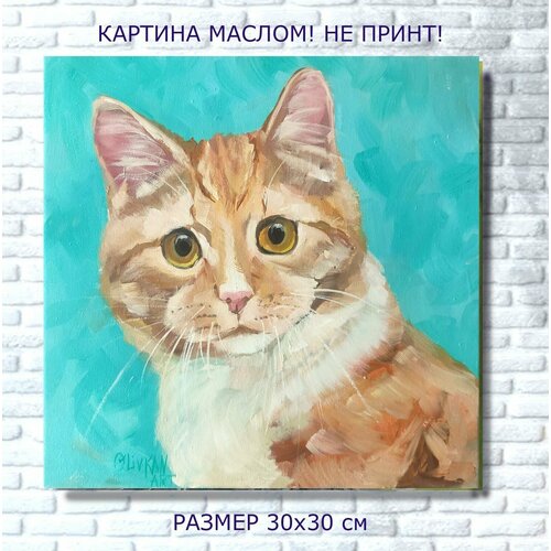 Картина Кот, Котенок живопись, масло, холст