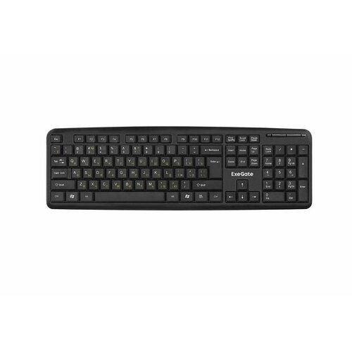 Клавиатура ExeGate LY-331 (USB, полноразмерная, влагозащищенная, 104кл, Enter большой, длина кабеля 1,5м, черная, RTL)