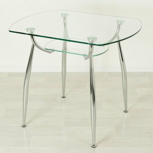 Стеклянный стол Вокал 32 прозрачный/хром (1100х700)