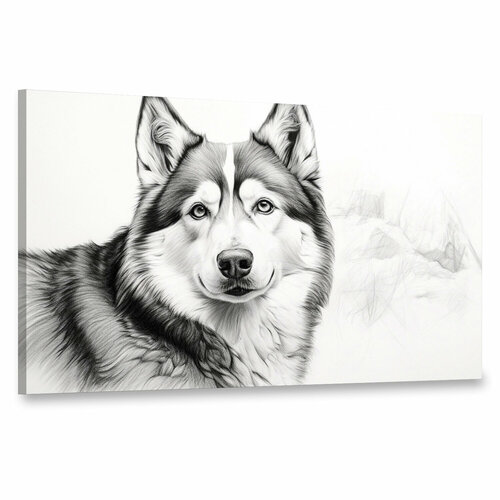 Интерьерная картина 100х60 "Хаски: душа волка"