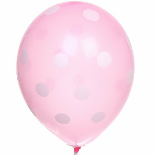Воздушные шары "Горошек"10шт 12"/25см розовый