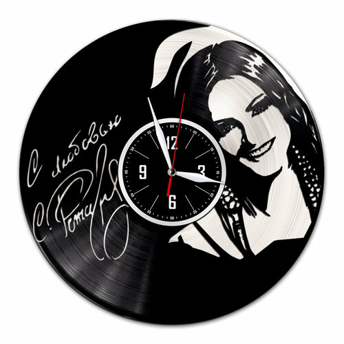 София Ротару - настенные часы из виниловой пластинки (с серебряной подложкой)