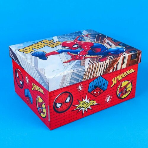 Подарочная коробка с крышкой, складная, 31х25.5х16 см, Человек-паук