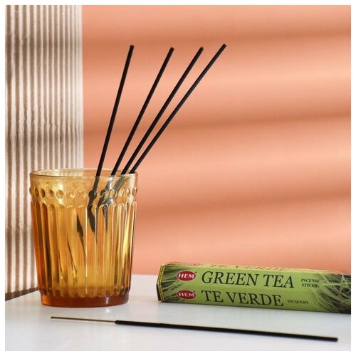 Благовония HEM "Green Tea. Зеленый Чай", 20 палочек в упаковке, шестигранник, 2 штуки
