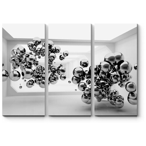 Модульная картина 3D сферы в футуристической комнате 150x108