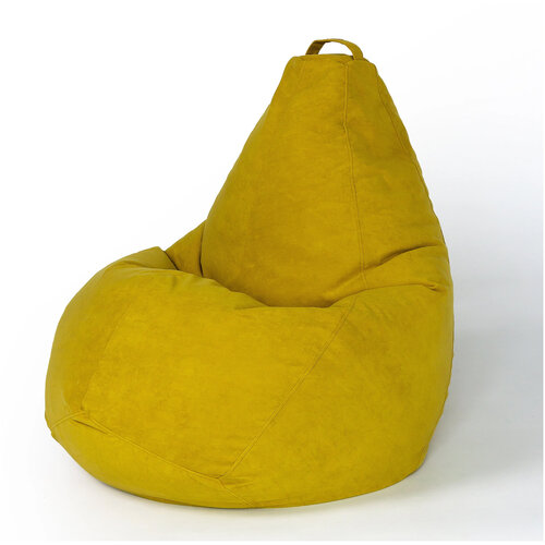 Кресло мешок Велюр горчица размер XL, микровелюр