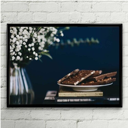 Постер "Дольки шоколада в тарелке" Cool Eshe из коллекции "Интерьеры на любой вкус", плакат на стену А3