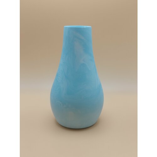 Ваза "Gipswithlove" - голубая настольная ваза из гипса высотой 12 см для сухоцветов