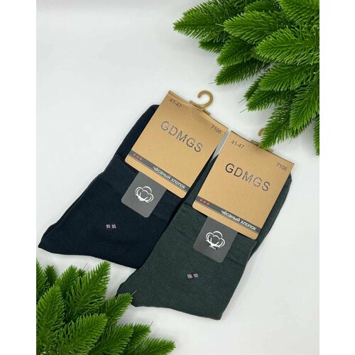 Носки GDMGS, 2 пары, размер 41-47, зеленый, синий