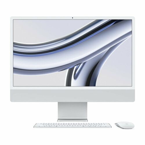 Моноблок Apple iMac 24" Silver (M3/8Gb/256Gb SSD/MacOs) (MQR93B/A) (Aнглийская клавиатура) Нужен переходник на EU