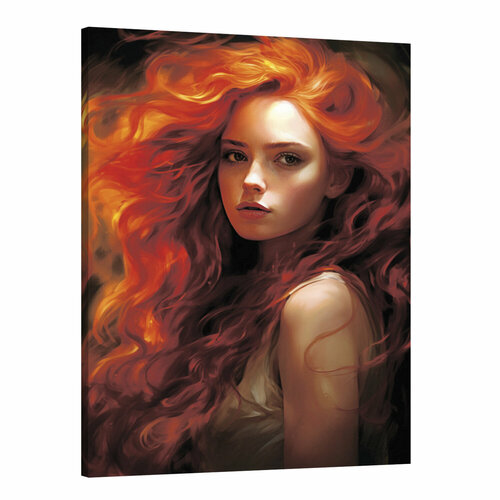 Интерьерная картина 50х70 "Девушка, горящая страстью и желанием"