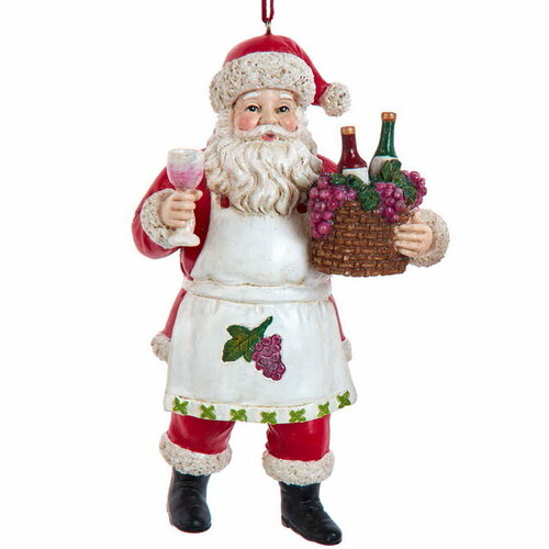 Kurts Adler Елочная игрушка Санта Клаус с бокалом: Voila 11 см, подвеска E0777