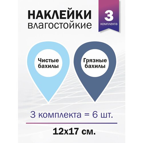 Набор наклеек информационных "Чистые бахилы - грязные бахилы!",3 комплекта