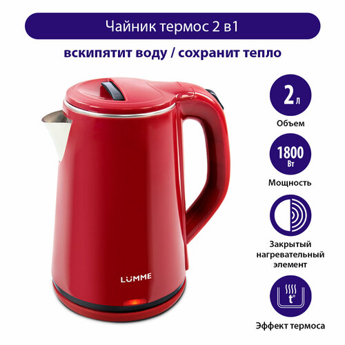 LUMME LU-156 красный рубин чайник металлический