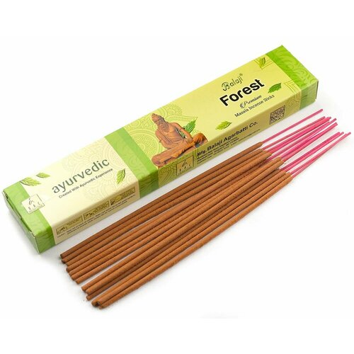 Ayurvedic FOREST Premium Masala Incense Sticks, Balaji (ЛЕС премиальные масала благовония, Баладжи), уп. 15 г.