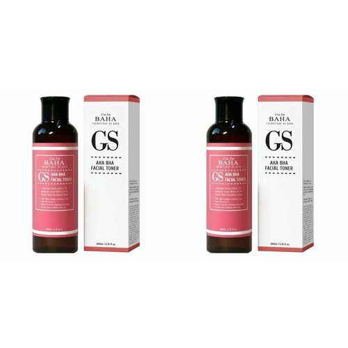 Cos De BAHA Тонер-эксфолиант с кислотами для проблемной кожи GS AHA/BHA GS Toner, 200 мл, 2 шт