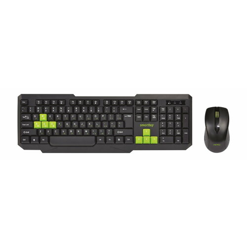 Комплект для компьютера клавиатура+мышь SMARTBUY (SBC-230346AG-KN) черный/зеленый