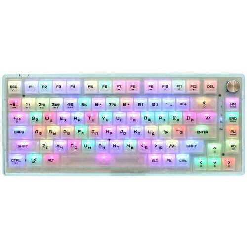 Игровая механическая клавиатура ARDOR GAMING Spirit, Gateron Optical Clear, 82 клавиш, RGB, Bluetooth, белая.