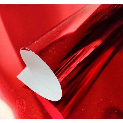 Термотрансферная плёнка с зеркальным эффектом, цвет Красный металлик, размер 25х50см, продается в рулоне.