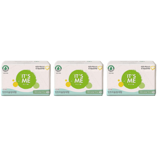 Прокладки женские IT'S ME гигиенические с крылышками, Slim Organic Cotton Pads Large, 280 мм, 4 капли, 10 шт, 3 уп