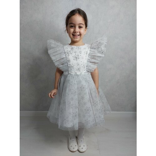 Платье снежинка для девочки, размер 128