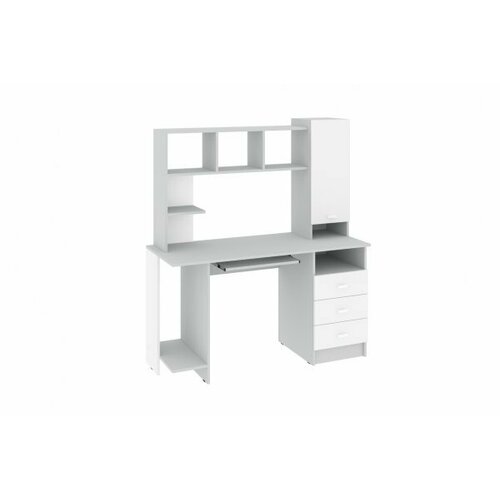 Стол компьютерный КС-003 - серый/белый
