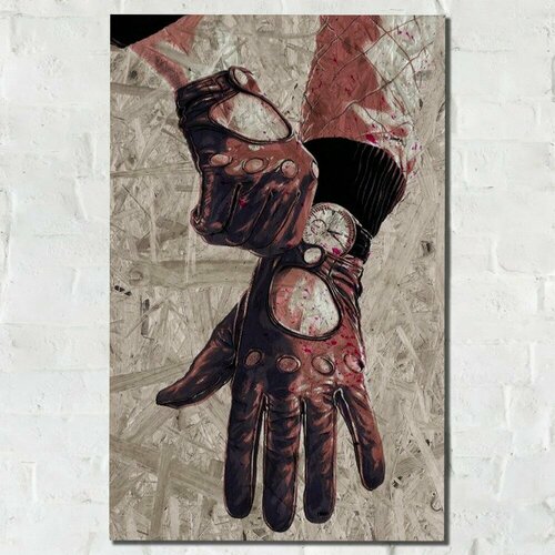 Картина интерьерная на рельефной доске фильм драйв (Райан Гослинг, перчатки, кровь, постер) - 13692 В