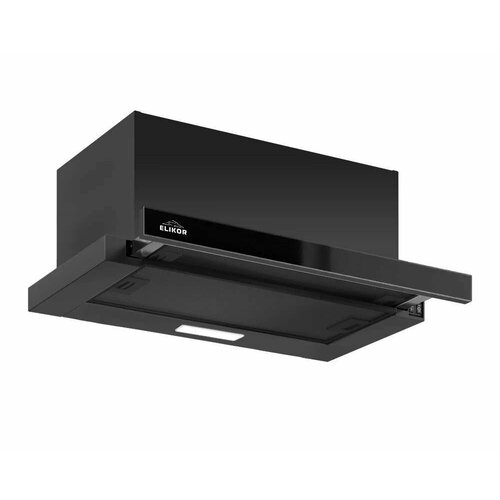 Кухонная вытяжка Elikor: Slide Glass 60П-1000 черный/стекло черное