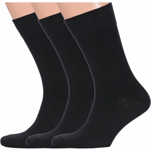 Носки PARA socks, 3 пары, размер 25-27, черный