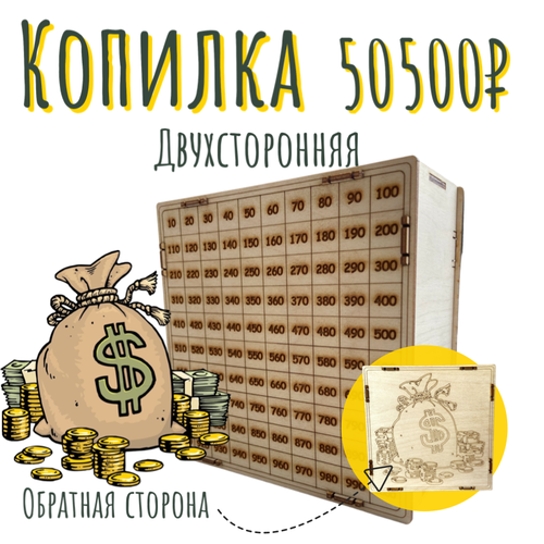 Копилка из ТикТока для денег "50500" FunЭra, 18х18 см, 1 шт